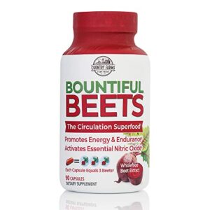 country farms bountiful beets capsules, wholefood beet extract superfood, natural nitric oxide booster, beet root powder, circulation and immune support, 90 count, 90 servings