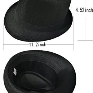 1920s Mens Clothing Gatsby Gangster roaring 20s Costume Accessories Set Fedora Hat and Tie for Gangster Theme Party Halloween(black)