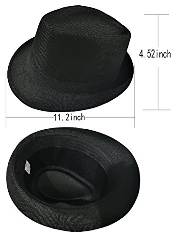 1920s Mens Clothing Gatsby Gangster roaring 20s Costume Accessories Set Fedora Hat and Tie for Gangster Theme Party Halloween(black)