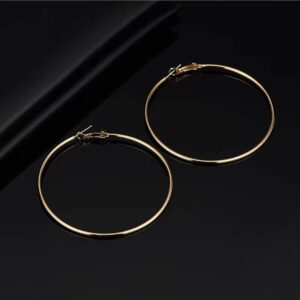 90mm Hoop Earrings for Women (Gold)