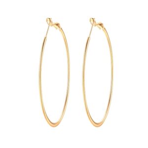 90mm Hoop Earrings for Women (Gold)