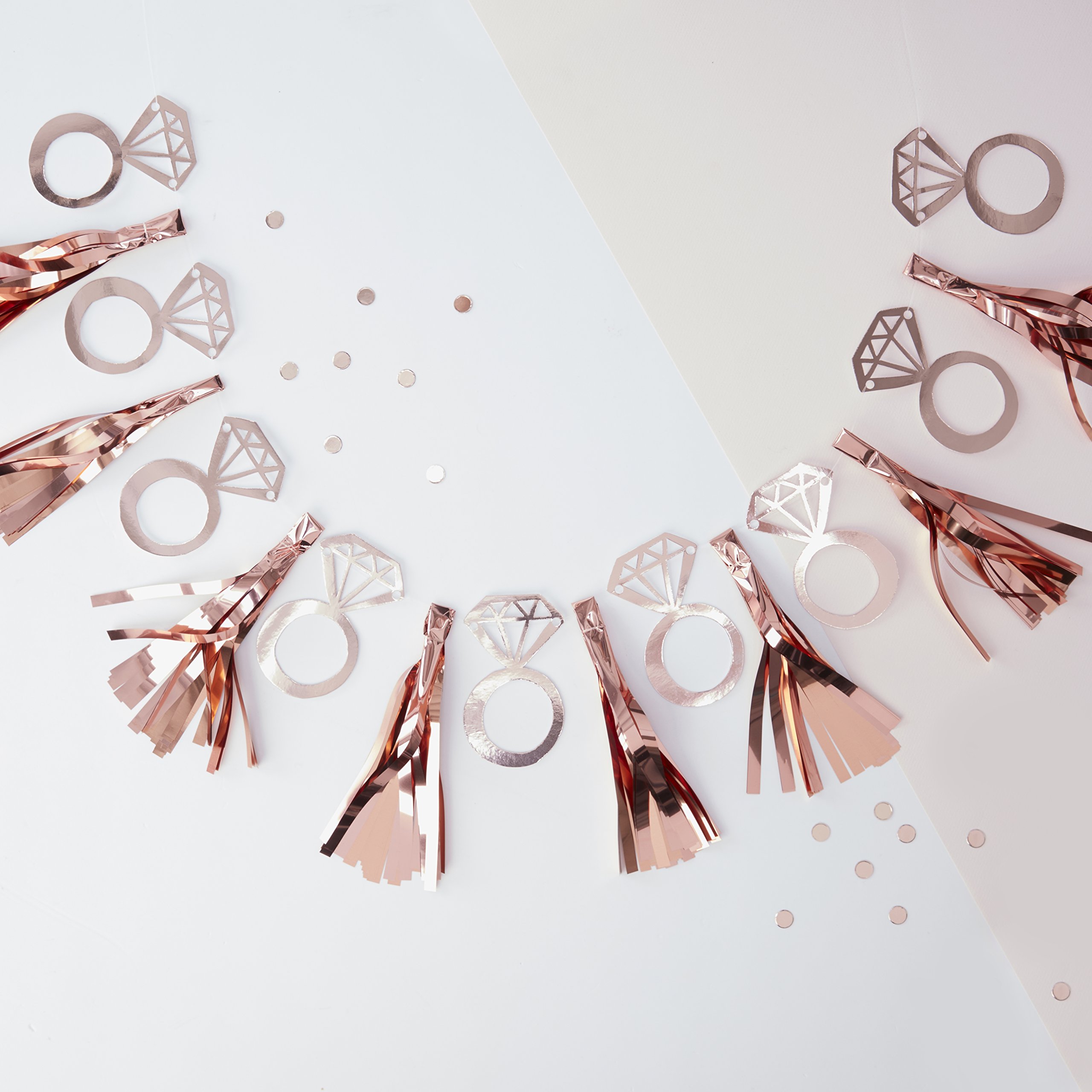 Ginger Ray Bachelorette Party Ring, Tassel Garland-Rose Gold