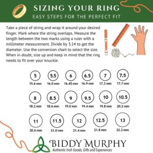 Biddy Murphy, Claddagh Ring for Women, 925 Sterling Silver Traditional Celtic Jewelry, Crown & Heart Center, Weave Band, Made in Ireland by Irish Artisan Jewelers, Size 8.5