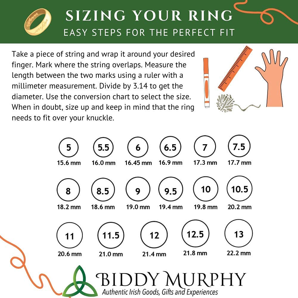 Biddy Murphy, Claddagh Ring for Women, 925 Sterling Silver Traditional Celtic Jewelry, Crown & Heart Center, Weave Band, Made in Ireland by Irish Artisan Jewelers, Size 8.5