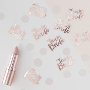 ginger ray team bride rose gold foiled bachelorette party table scatter, one size, confetti