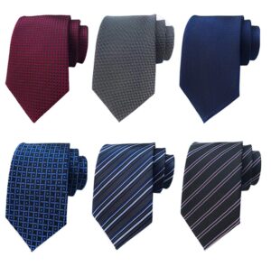 adulove men's necktie classic silk tie woven jacquard neck ties 6 pcs