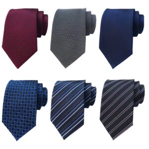 Adulove Men's Necktie Classic Silk Tie Woven Jacquard Neck Ties 6 PCS