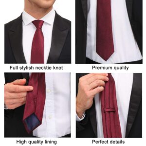 Adulove Men's Necktie Classic Silk Tie Woven Jacquard Neck Ties 6 PCS