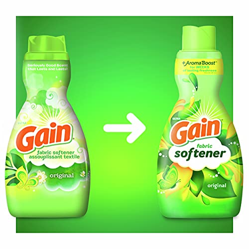 Gain Laundry Fabric Softener Liquid, Original Scent, 41 Fl Oz, 48 Loads, He Compatible, Pack Of 4, (Packaging May Vary)