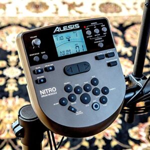 Alesis Nitro Mesh Kit - Electronic Drum Set with Quiet Mesh Pads, USB MIDI, Kick Pedal and Rubber Kick Drum, 40 Kits, 385 Sounds, Drum Lessons