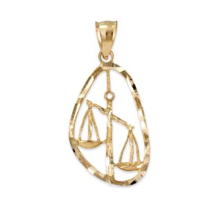 10k yellow gold libra zodiac sign dc pendant