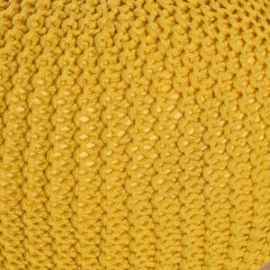 Christopher Knight Home Belle Knitted Cotton Pouf, Yellow