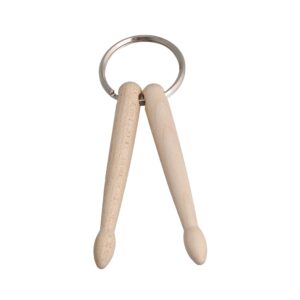 bqlzr 90mm mini natural wood keychain drum 2 sticks drumsticks percussion key ring chain keyrings