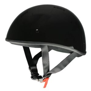 milwaukee helmets bare bones glossy black half motorcycle helmet for men and women dot approved mph9711dot - large