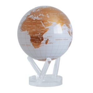 mova globe metallic white and gold 4.5"