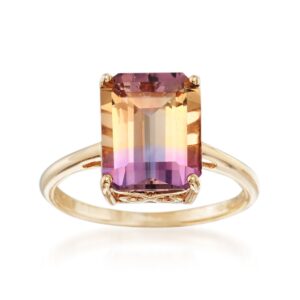 ross-simons 3.40 carat ametrine solitaire ring in 14kt yellow gold. size 6