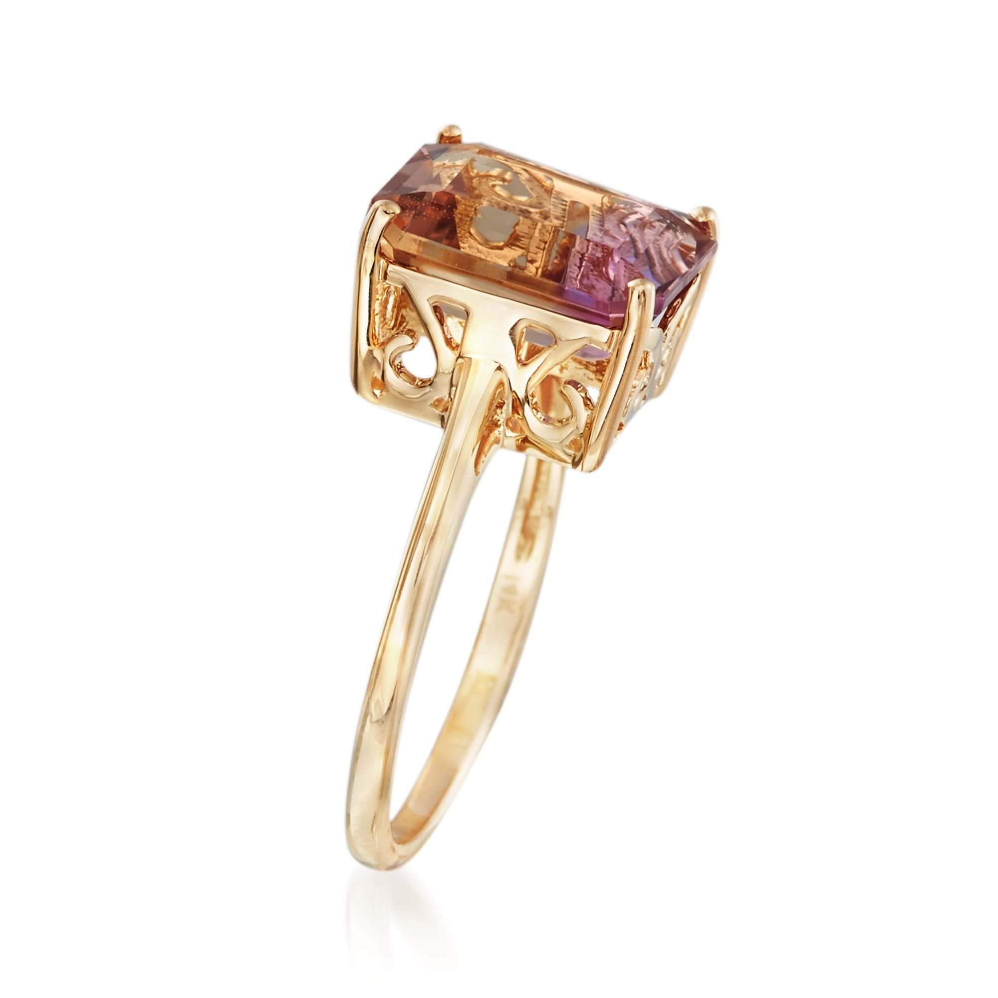 Ross-Simons 3.40 Carat Ametrine Solitaire Ring in 14kt Yellow Gold. Size 6