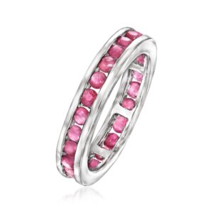 Ross-Simons 2.10 ct. t.w. Channel-Set Ruby Eternity Band in Sterling Silver. Size 6