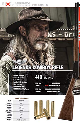 Umarex USA, Legends Cowboy, .177 Caliber, Lever Action, CO2 Air Rifle, BB, Wood Stock