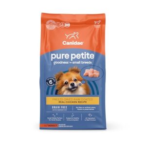 canidae pure petite freeze-dried raw coated recipe with real chicken dog dry 4 lbs.