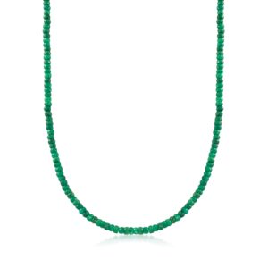 ross-simons 50.00 ct. t.w. emerald bead necklace in 14kt yellow gold. 16 inches