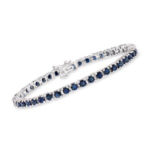 ross-simons 7.90 ct. t.w. sapphire tennis bracelet in sterling silver. 7.25 inches