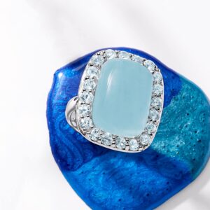 Ross-Simons 19.00 Carat Aquamarine and 2.60 ct. t.w. Sky Blue Topaz Ring in Sterling Silver. Size 6