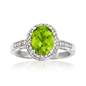 ross-simons gemstone and diamond-accented ring in sterling silver