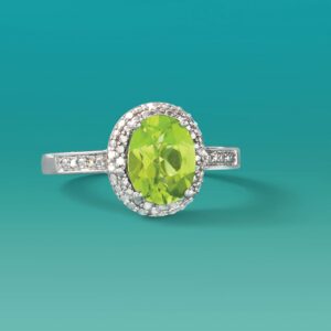 Ross-Simons Gemstone and Diamond-Accented Ring in Sterling Silver