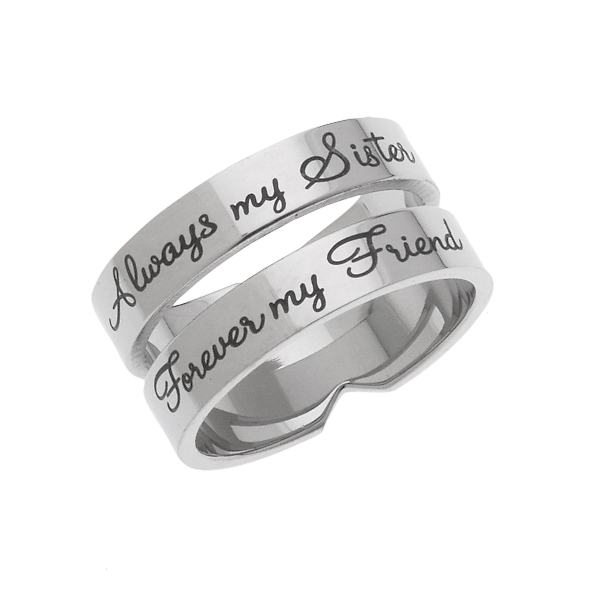 Always My Sister Forever My Friend Sister's Ring - Stackable Ring Sister's Jewelry & Gifts, Size 8