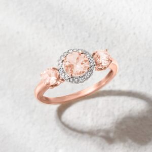 Ross-Simons 1.25 ct. t.w. Morganite Ring With Diamond Accents in 14kt 2-Tone Gold. Size 8