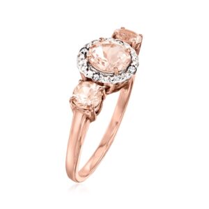 Ross-Simons 1.25 ct. t.w. Morganite Ring With Diamond Accents in 14kt 2-Tone Gold. Size 8