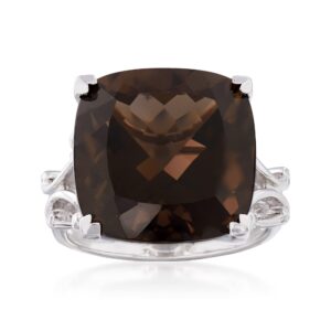 ross-simons 12.00 carat smoky quartz ring in sterling silver. size 9