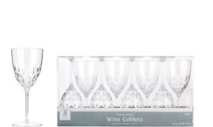 amscan premium clear crystal look plastic wine glasses - 8 pack, perfect for parties and events