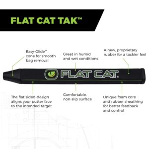 FLAT CAT TAK Putter Grip Svelte 8726, Slightly Oversized Rubber Non-Tapered Golf Grip, Flat Sides Put The Feeling Of A Square Putter Face In The Palm Of Your Hand, 12.2”L X 1.23”W, weighs 75g