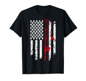 fishing american flag husband son grandson funny fisherman t-shirt