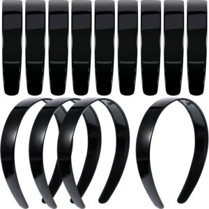 hestya 1 inch black plain craft plastic headbands with teeth plastic diy hair accessories headbands headwear (20 pack)