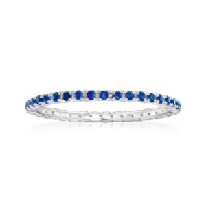 ross-simons 0.35 ct. t.w. sapphire eternity band in 14kt white gold. size 7