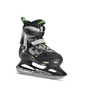 bladerunner kids ice skates, black/green, size 5-8