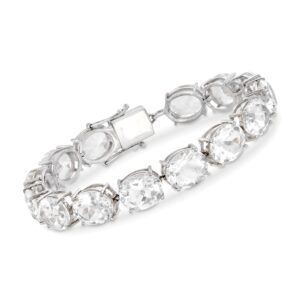 ross-simons 55.00 ct. t.w. rock crystal bracelet in sterling silver. 7 inches