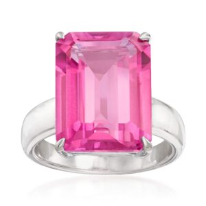 ross-simons 12.00 carat pink topaz ring in sterling silver. size 7