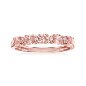 ross-simons 0.50 ct. t.w. morganite ring with diamond accents in 18kt rose gold over sterling. size 7