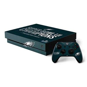 skinit decal gaming skin compatible with xbox one x bundle - officially licensed nfl philadelphia eagles super bowl lii champions design