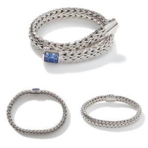 John Hardy Classic Chain 7.5MM Bracelet (Blue Sapphire Large)