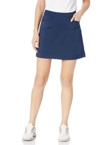 pga tour women's 17" motionflux woven golf skort, black iris, 8