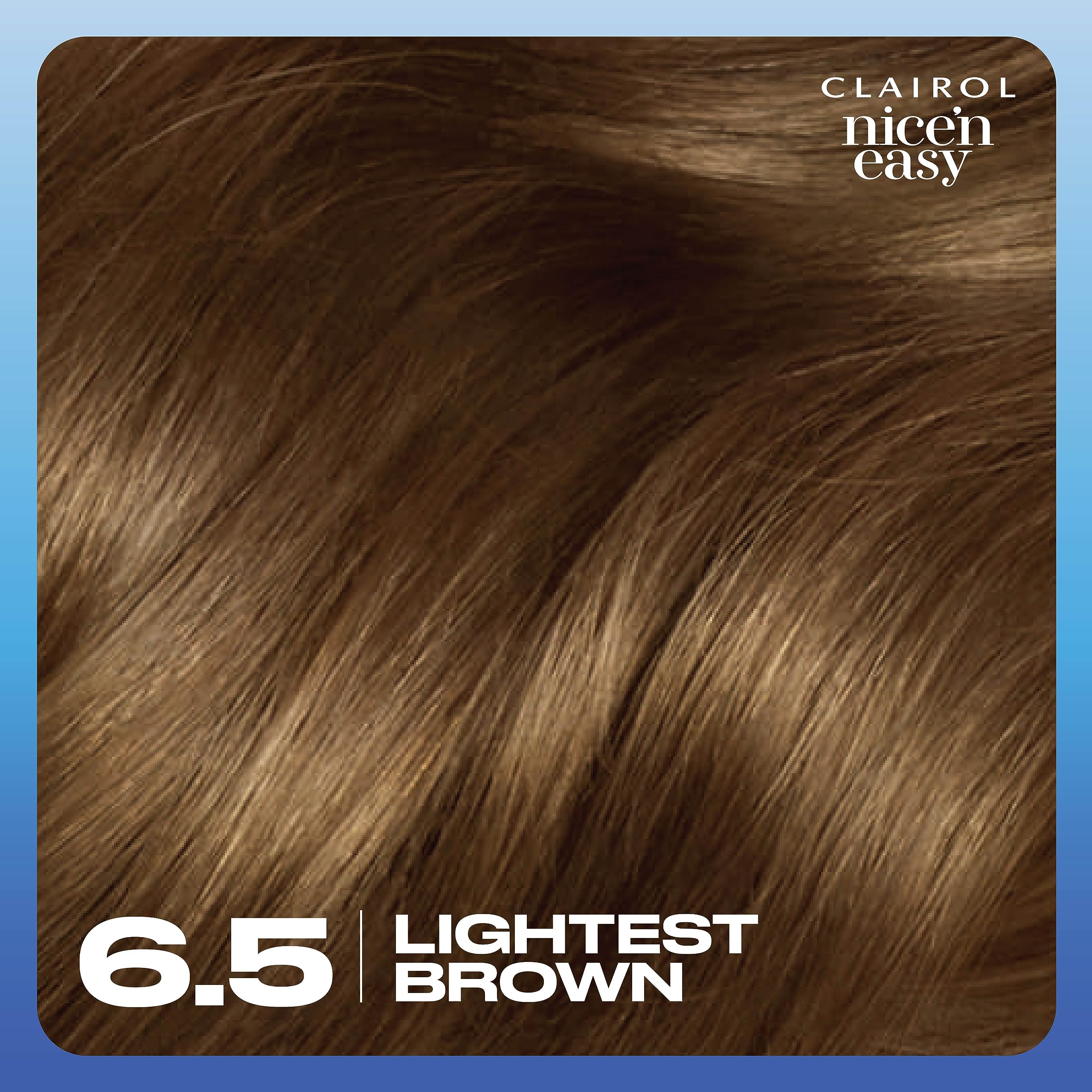 Clairol Nice'n Easy Permanent Hair Dye, 6.5 Lightest Brown Hair Color, Pack of 1