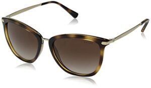 ralph by ralph lauren women's ra5245 cat eye sunglasses, shiny dark havana/gradient brown, 55 mm