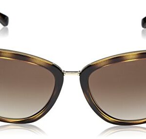 Ralph by Ralph Lauren Women's RA5245 Cat Eye Sunglasses, Shiny Dark Havana/Gradient Brown, 55 mm