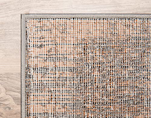 Unique Loom Rosso Collection Traditional, Vintage, Medallion, Border, Distressed, Southwestern Area Rug, 8 ft x 10 ft, Gray/Ivory