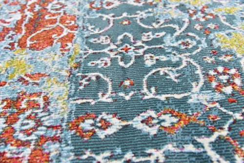 Unique Loom Baracoa Collection Area Rug-Alamar, 5' 5" x 8' Rectangle, Blue/Olive